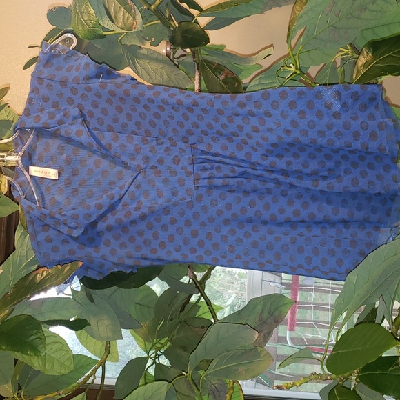 Sweet Pea | Tops | Sweet Pea V Neck Cap Short Sleeve Polka Dot Blouse ...